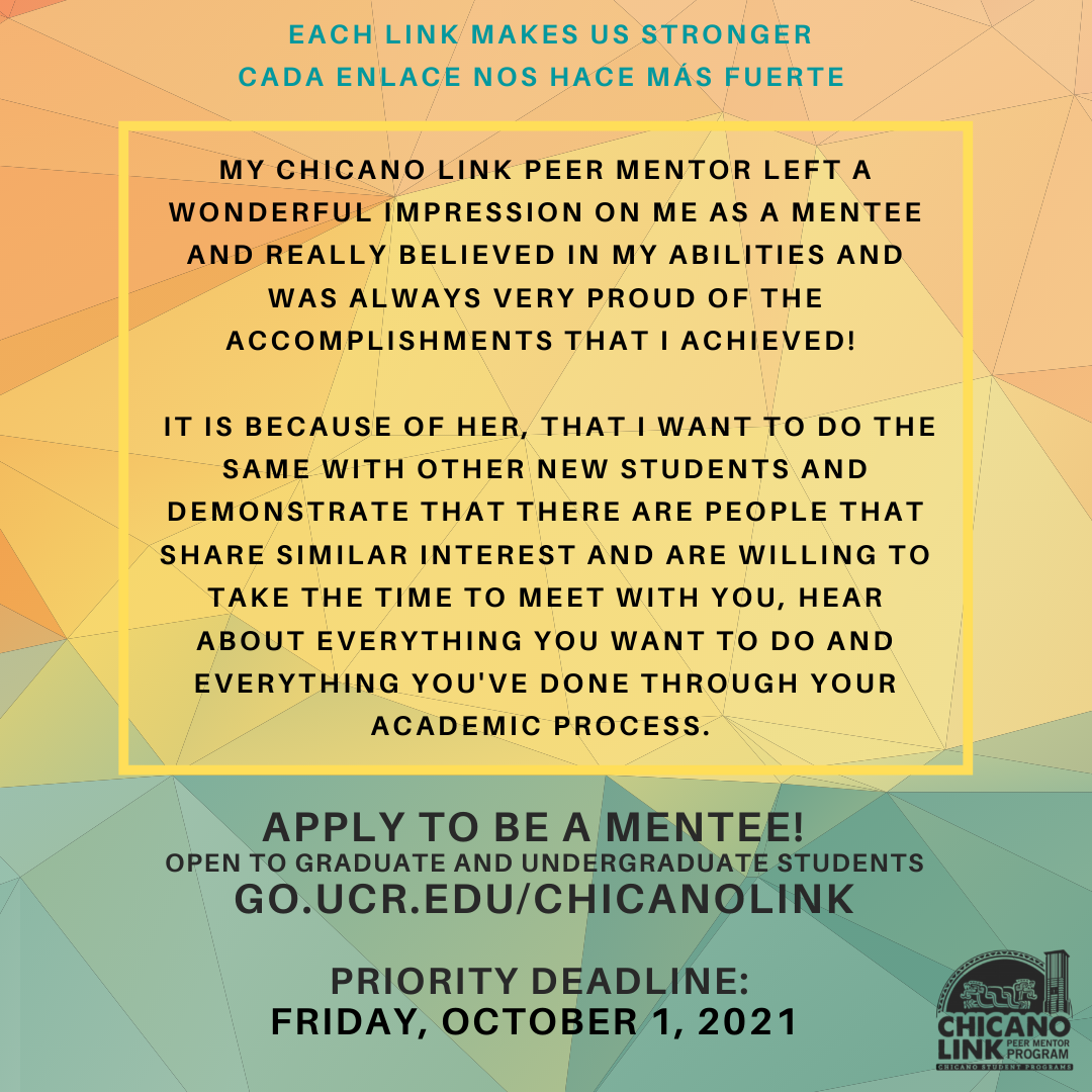 Chicano Link Peer Mentor Program | Chicano Student Programs