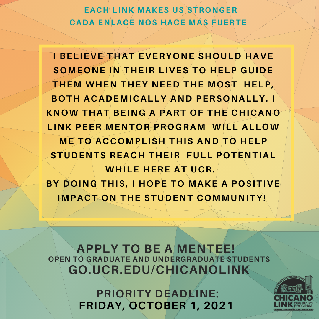 Chicano Link Peer Mentor Program | Chicano Student Programs